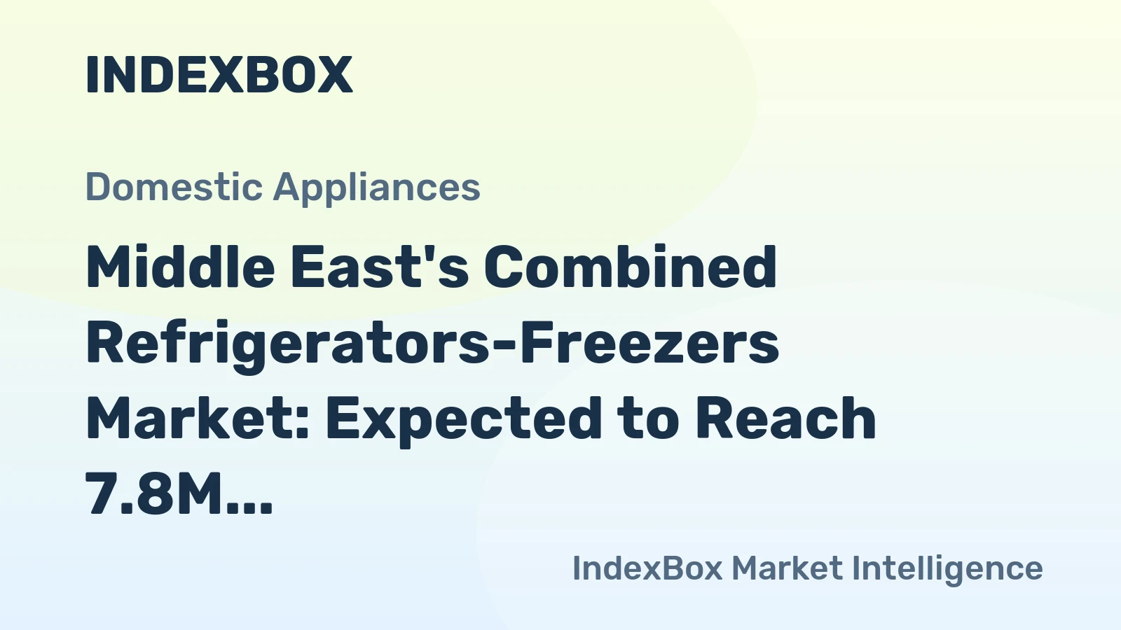 Middle East's Combined Refrigerators-Freezers Market: Expected to Reach 7.8M Units and $2.1B by 2035