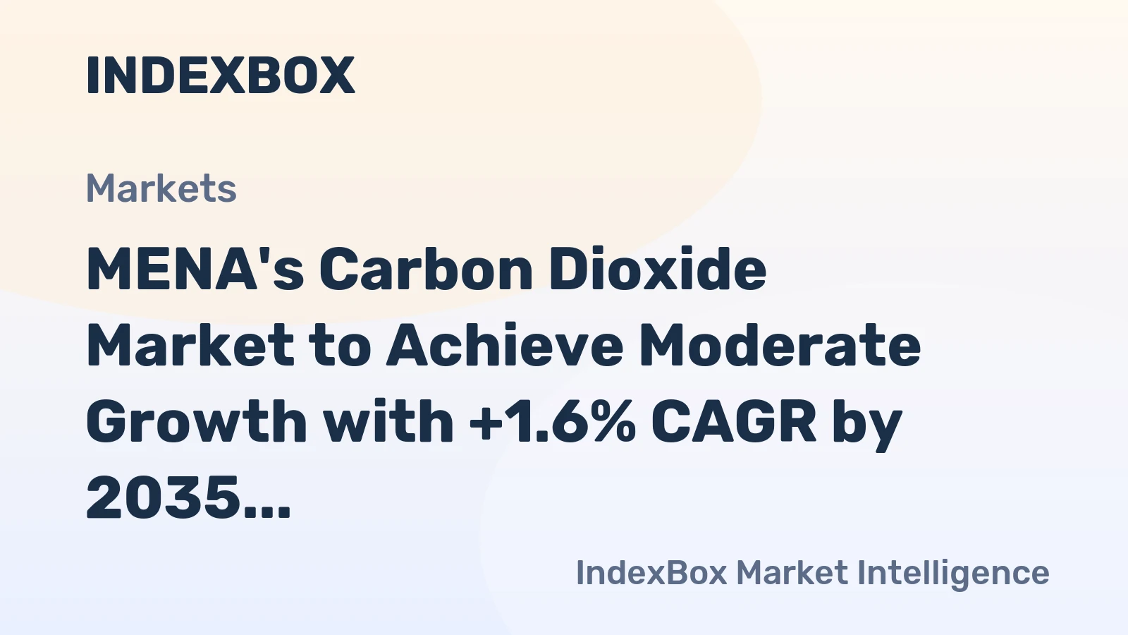 MENA's Carbon Dioxide Market to Achieve Moderate Growth with +1.6% CAGR by 2035