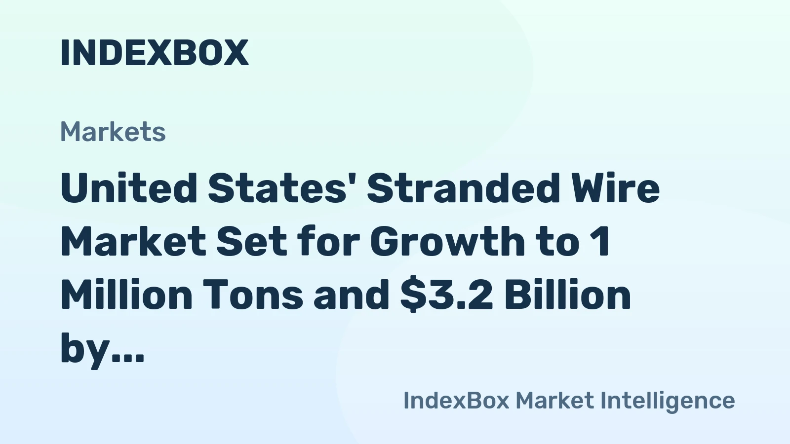 United States' Stranded Wire Market Set for Growth to 1 Million Tons and $3.2 Billion by 2035