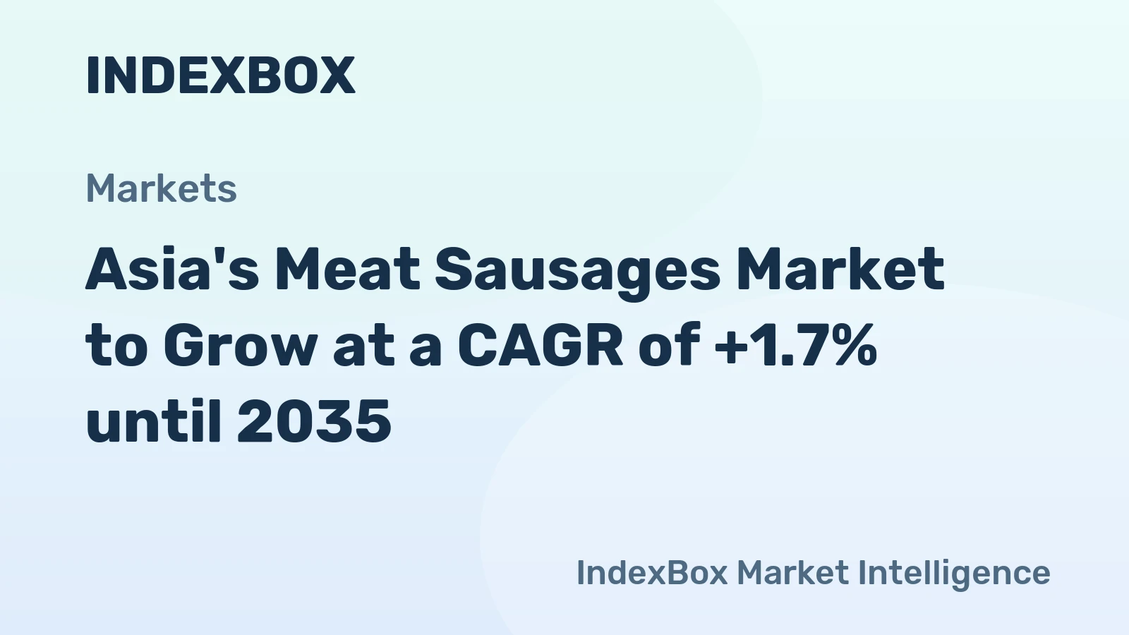 Asia's Meat Sausages Market to Grow at a CAGR of +1.7% until 2035