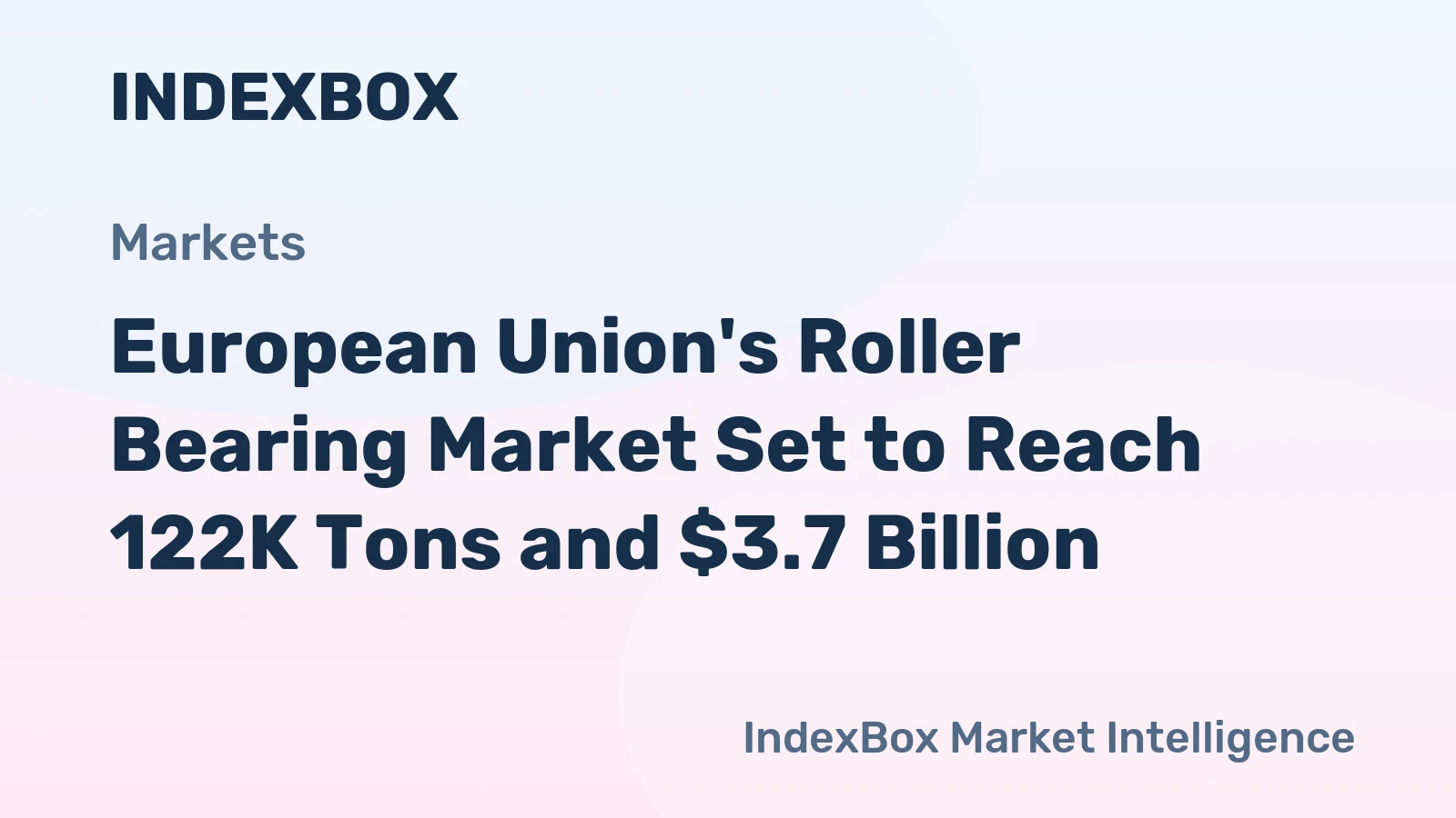European Union's Roller Bearing Market Set to Reach 122K Tons and $3.7 Billion