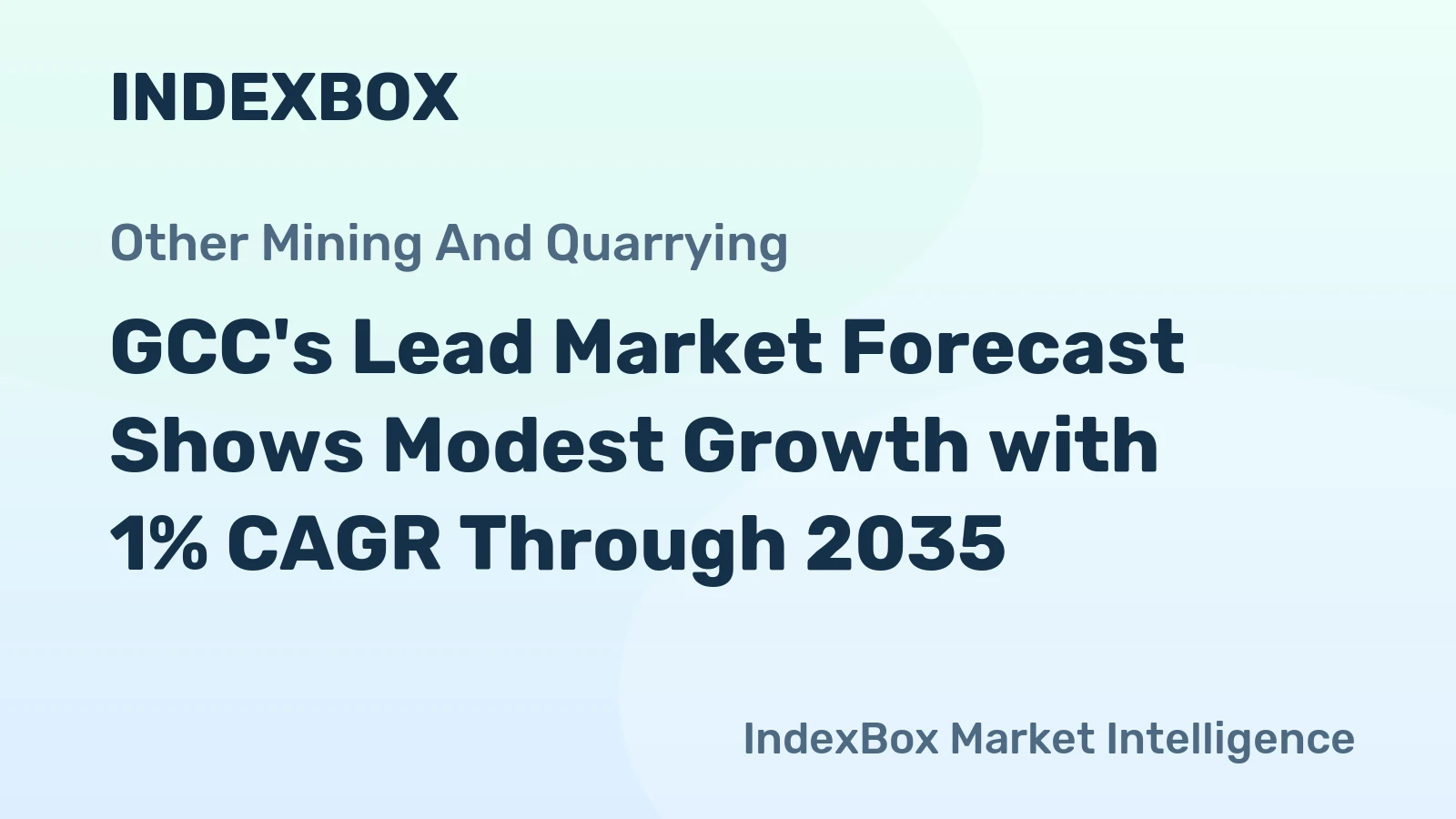 GCC's Lead Market Forecast Shows Modest Growth with 1% CAGR Through 2035