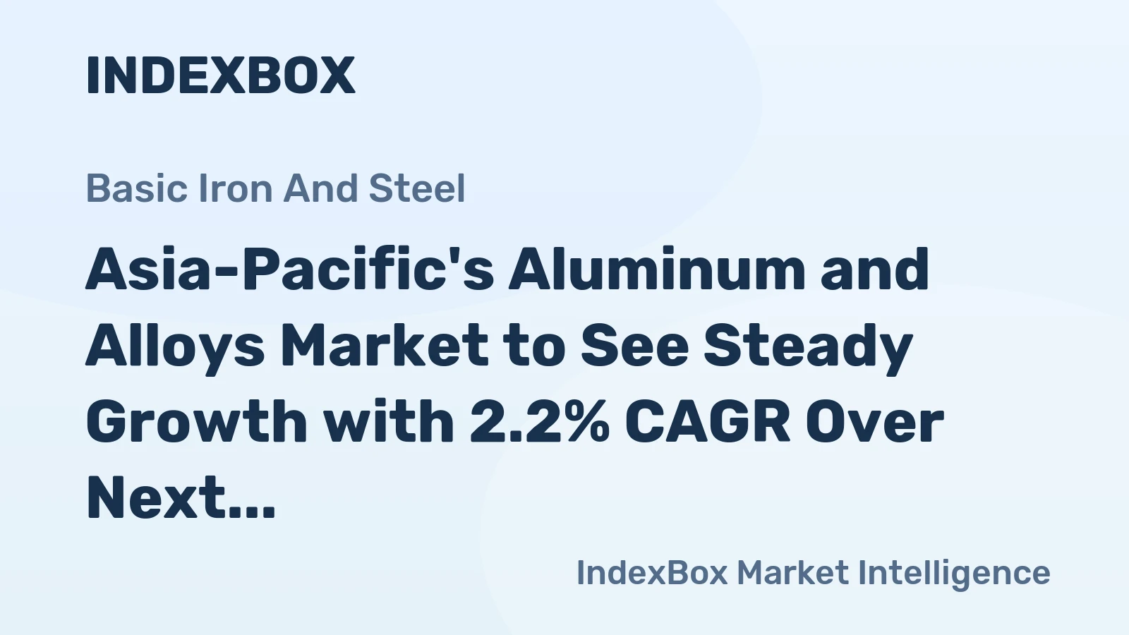 Asia-Pacific's Aluminum and Alloys Market to See Steady Growth with 2.2% CAGR Over Next Decade
