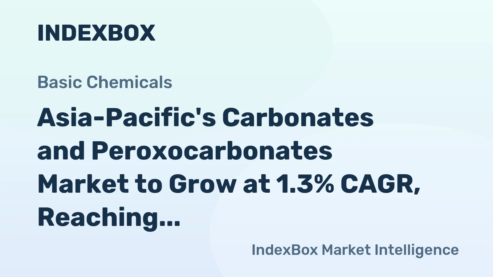 Asia-Pacific's Carbonates and Peroxocarbonates Market to Grow at 1.3% CAGR, Reaching 40M Tons by 2035