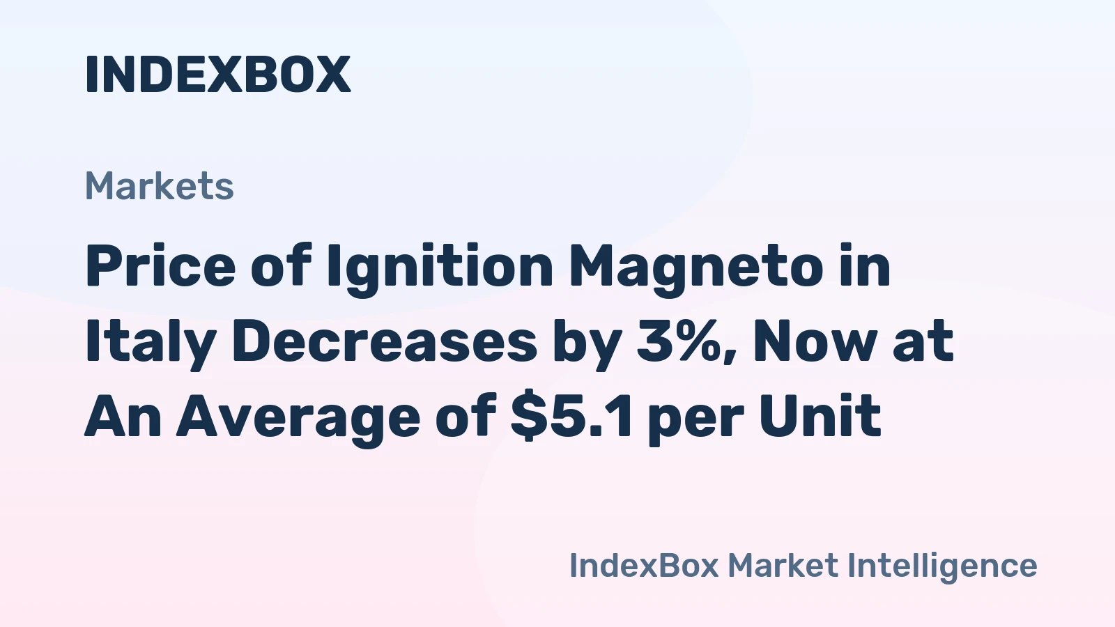 Price of Ignition Magneto in Italy Decreases by 3%, Now at An Average of $5.1 per Unit