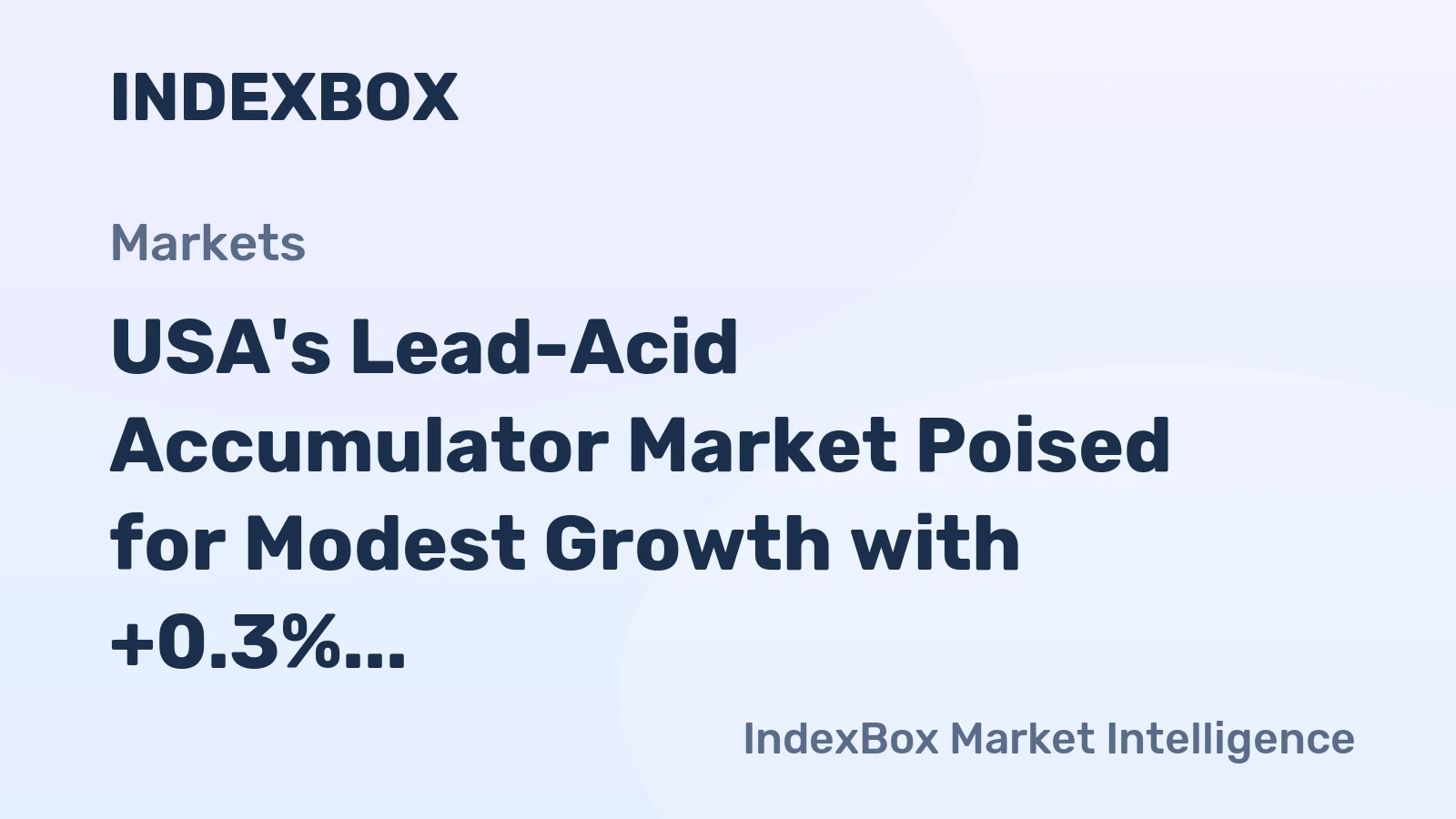 USA's Lead-Acid Accumulator Market Poised for Modest Growth with +0.3% CAGR in Value Through 2035