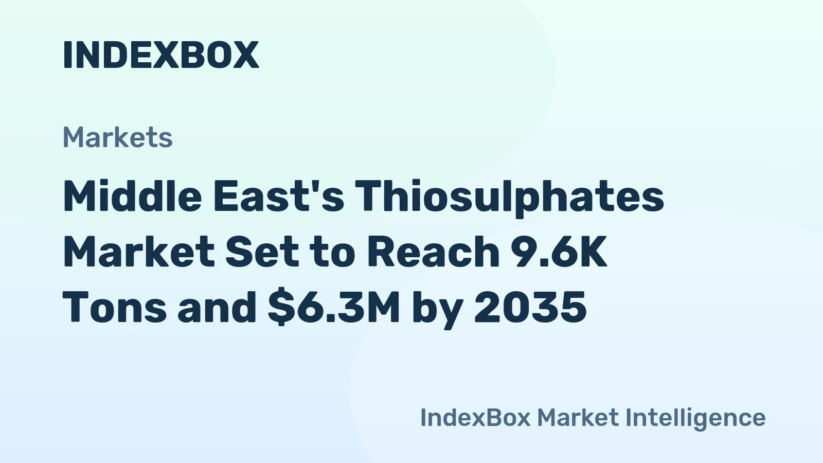 Middle East's Thiosulphates Market Set to Reach 9.6K Tons and $6.3M by 2035