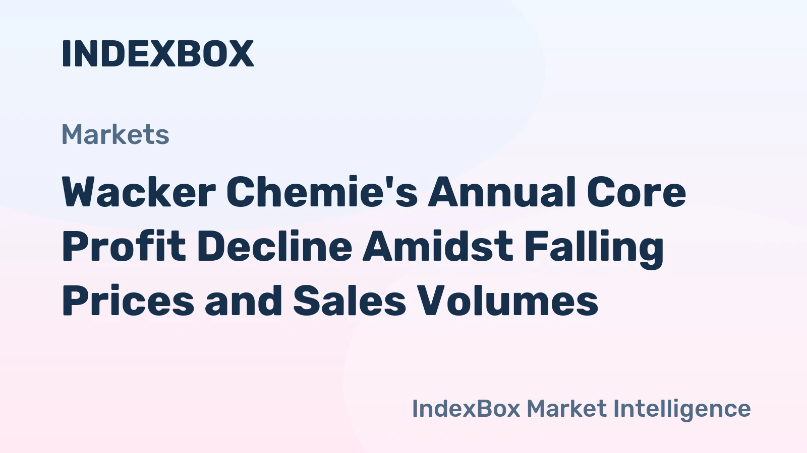 Wacker Chemie's Annual Core Profit Decline Amidst Falling Prices and Sales Volumes