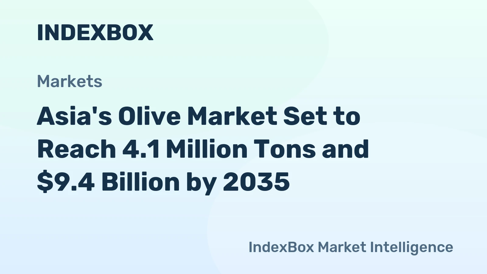 Asia's Olive Market Set to Reach 4.1 Million Tons and $9.4 Billion by 2035