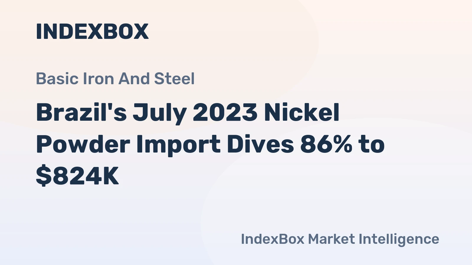 Brazil's July 2023 Nickel Powder Import Dives 86% to $824K