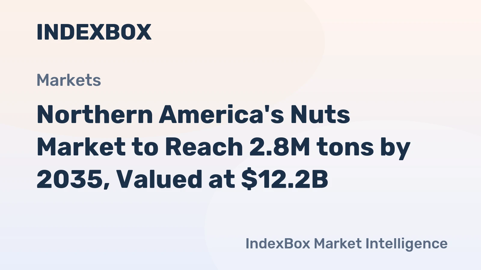 Northern America's Nuts Market to Reach 2.8M tons by 2035, Valued at $12.2B