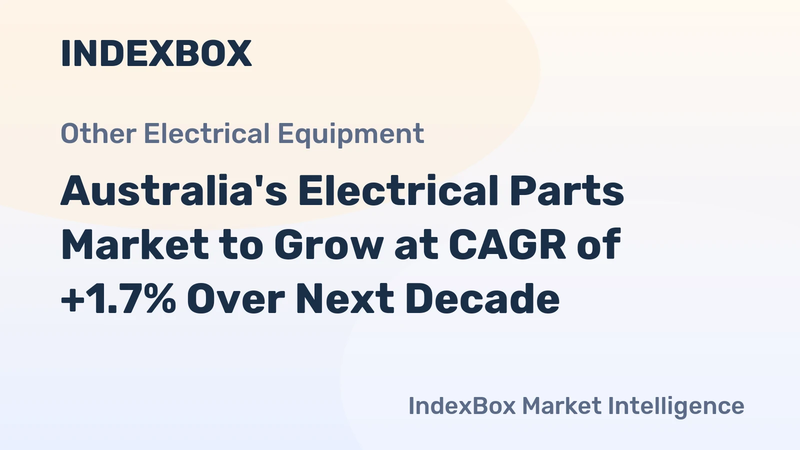 Australia's Electrical Parts Market to Grow at CAGR of +1.7% Over Next Decade