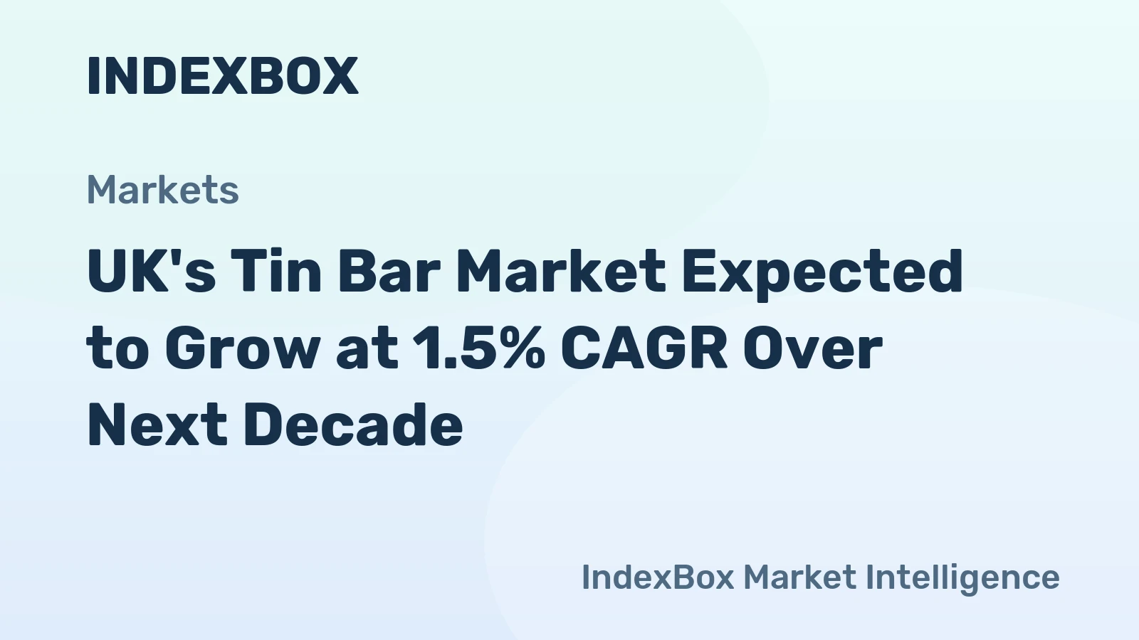 UK's Tin Bar Market Expected to Grow at 1.5% CAGR Over Next Decade