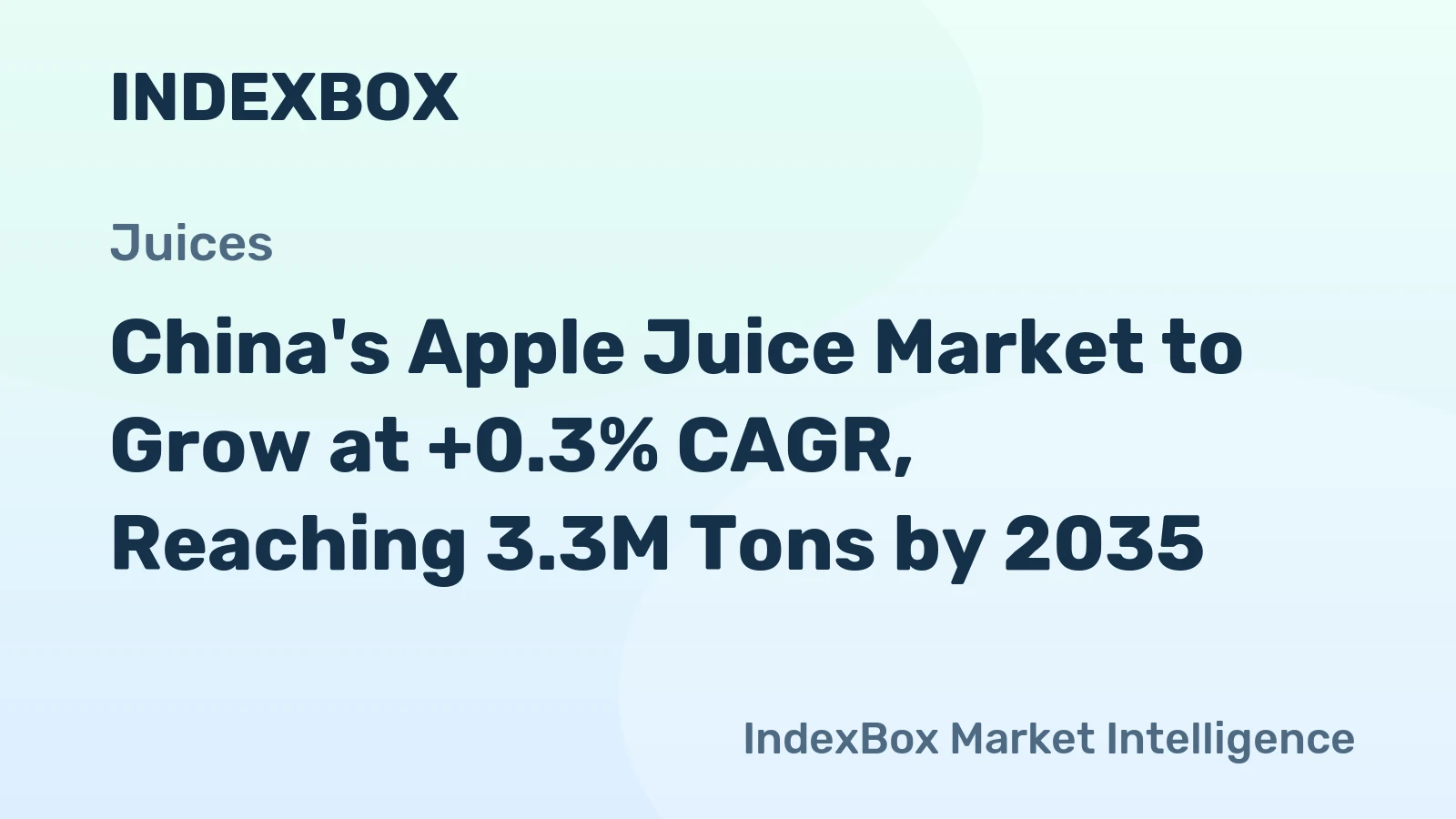 China's Apple Juice Market to Grow at +0.3% CAGR, Reaching 3.3M Tons by 2035