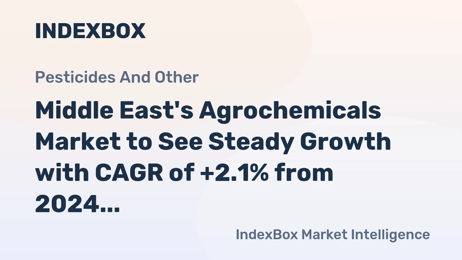 Middle East's Agrochemicals Market to See Steady Growth with CAGR of +2.1% from 2024 to 2035
