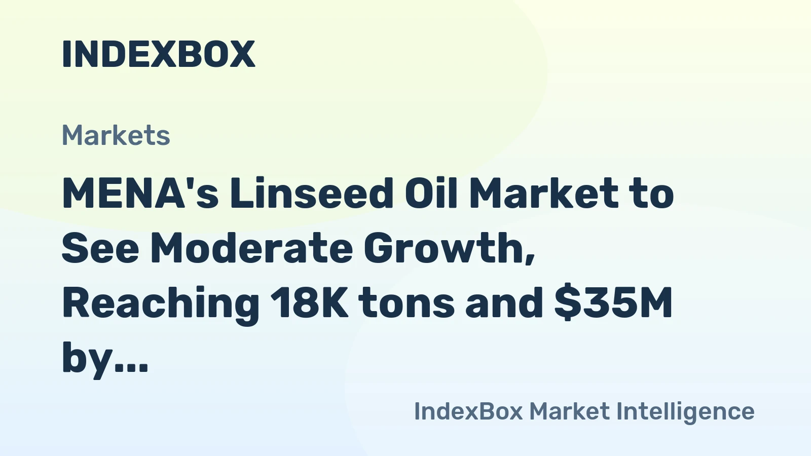 MENA's Linseed Oil Market to See Moderate Growth, Reaching 18K tons and $35M by 2035