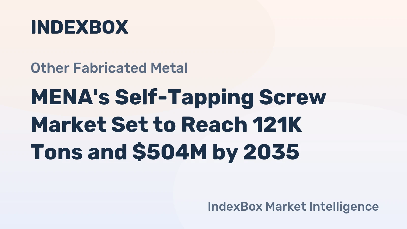 MENA's Self-Tapping Screw Market Set to Reach 121K Tons and $504M by 2035