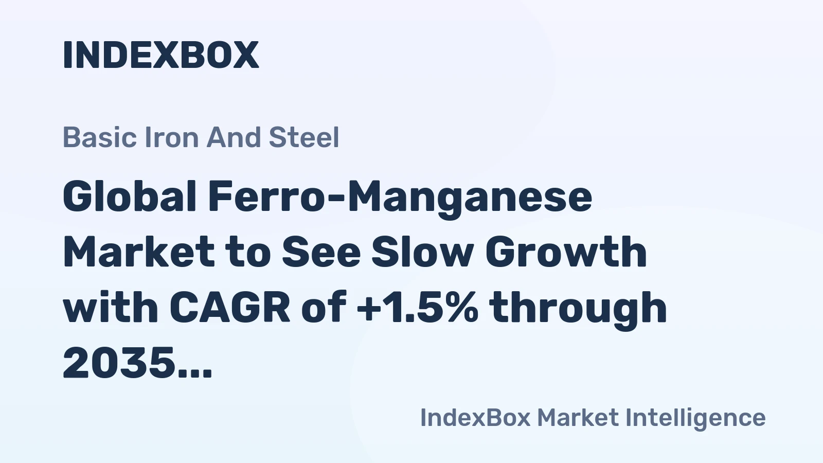Global Ferro-Manganese Market to See Slow Growth with CAGR of +1.5% through 2035