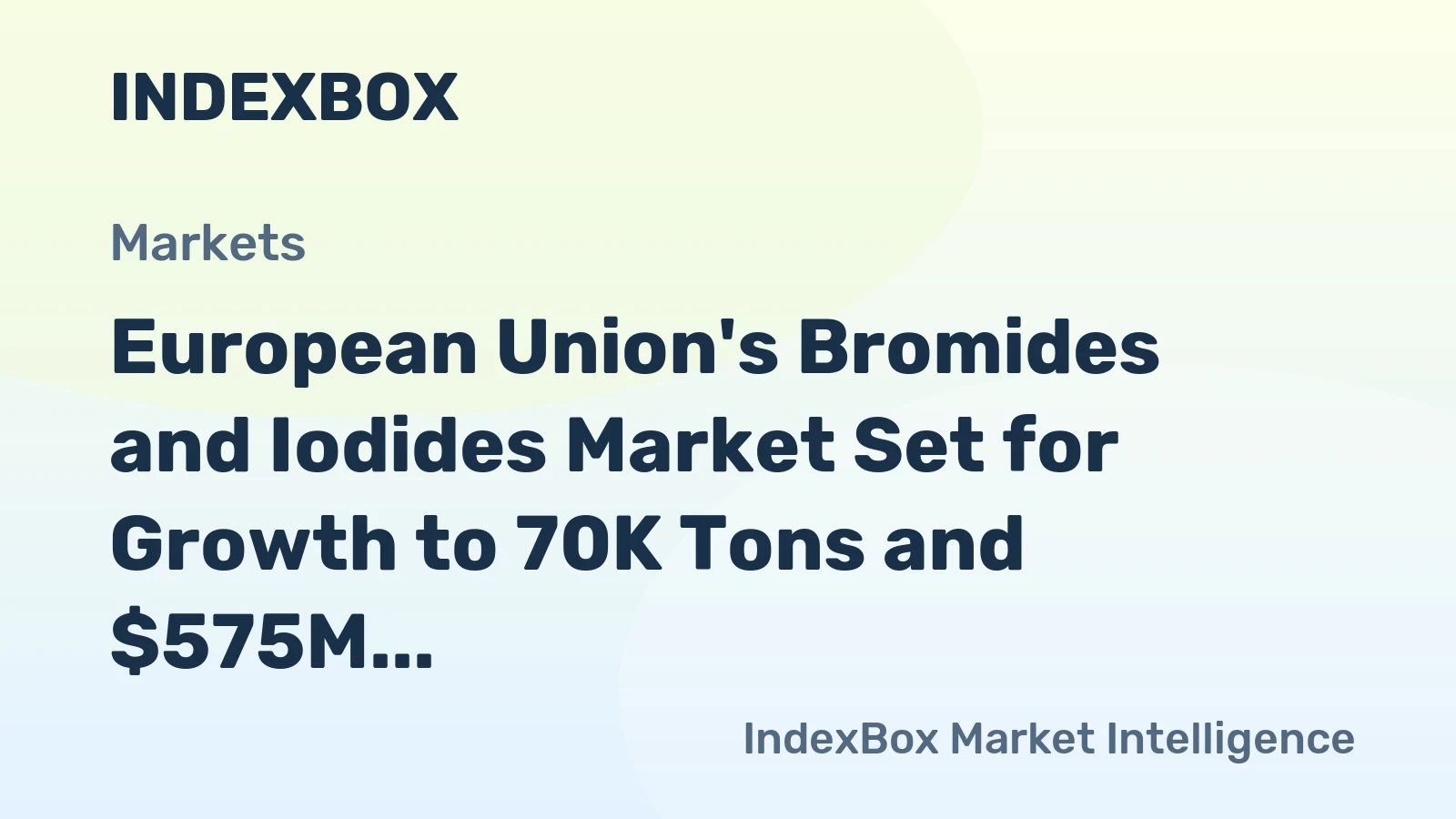 European Union's Bromides and Iodides Market Set for Growth to 70K Tons and $575M by 2035