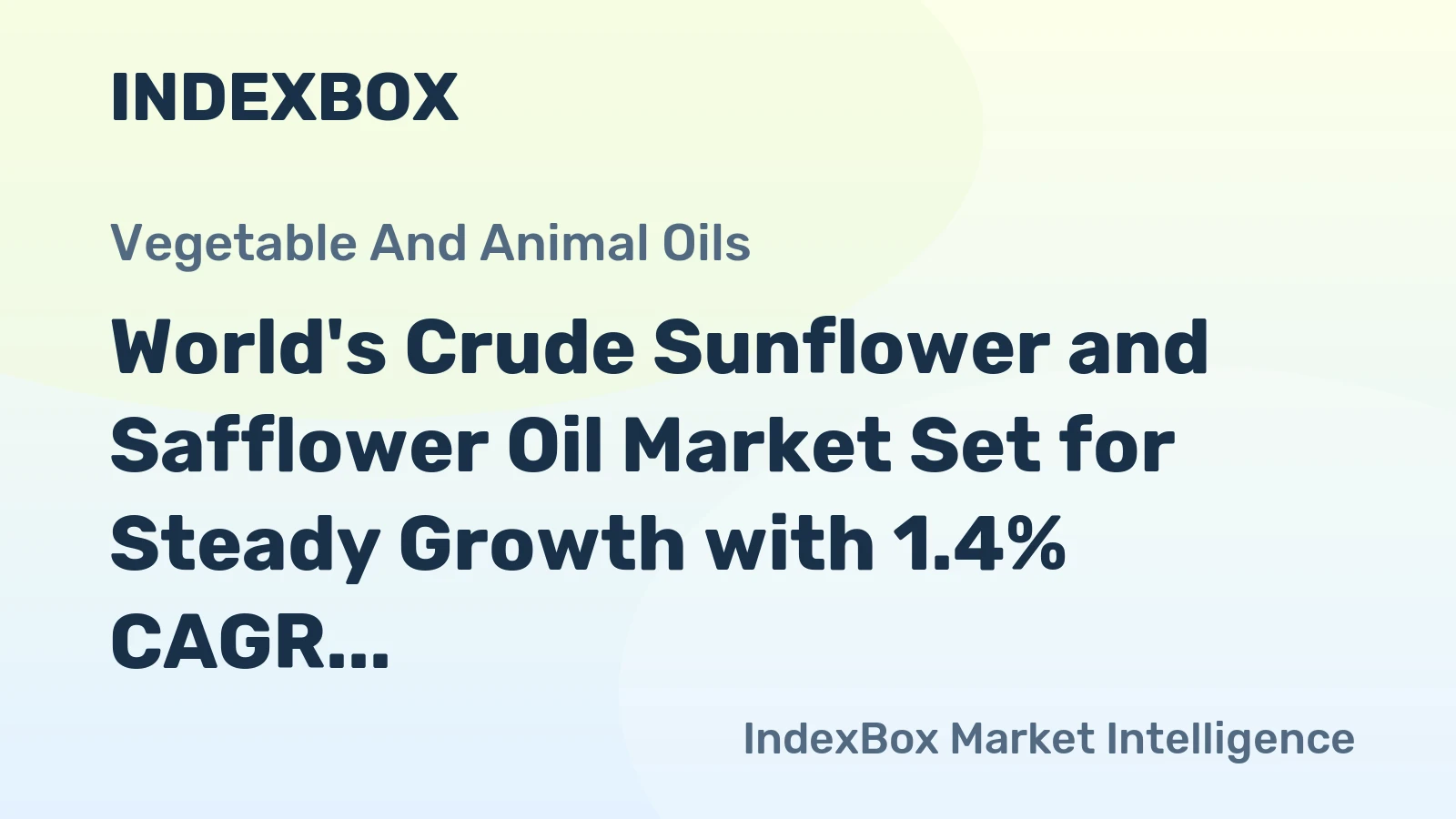 World's Crude Sunflower and Safflower Oil Market Set for Steady Growth with 1.4% CAGR Through 2035