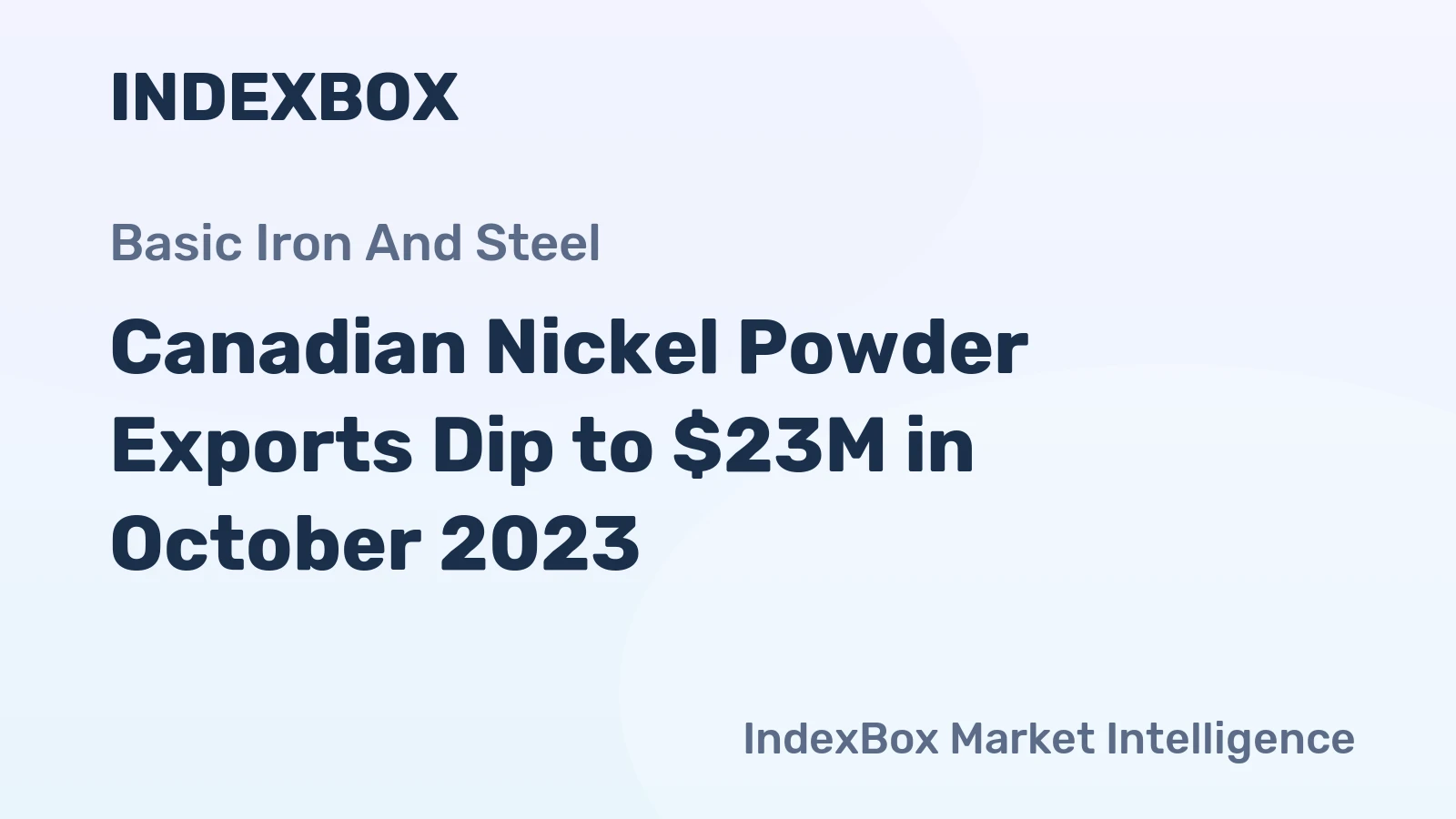 Canadian Nickel Powder Exports Dip to $23M in October 2023