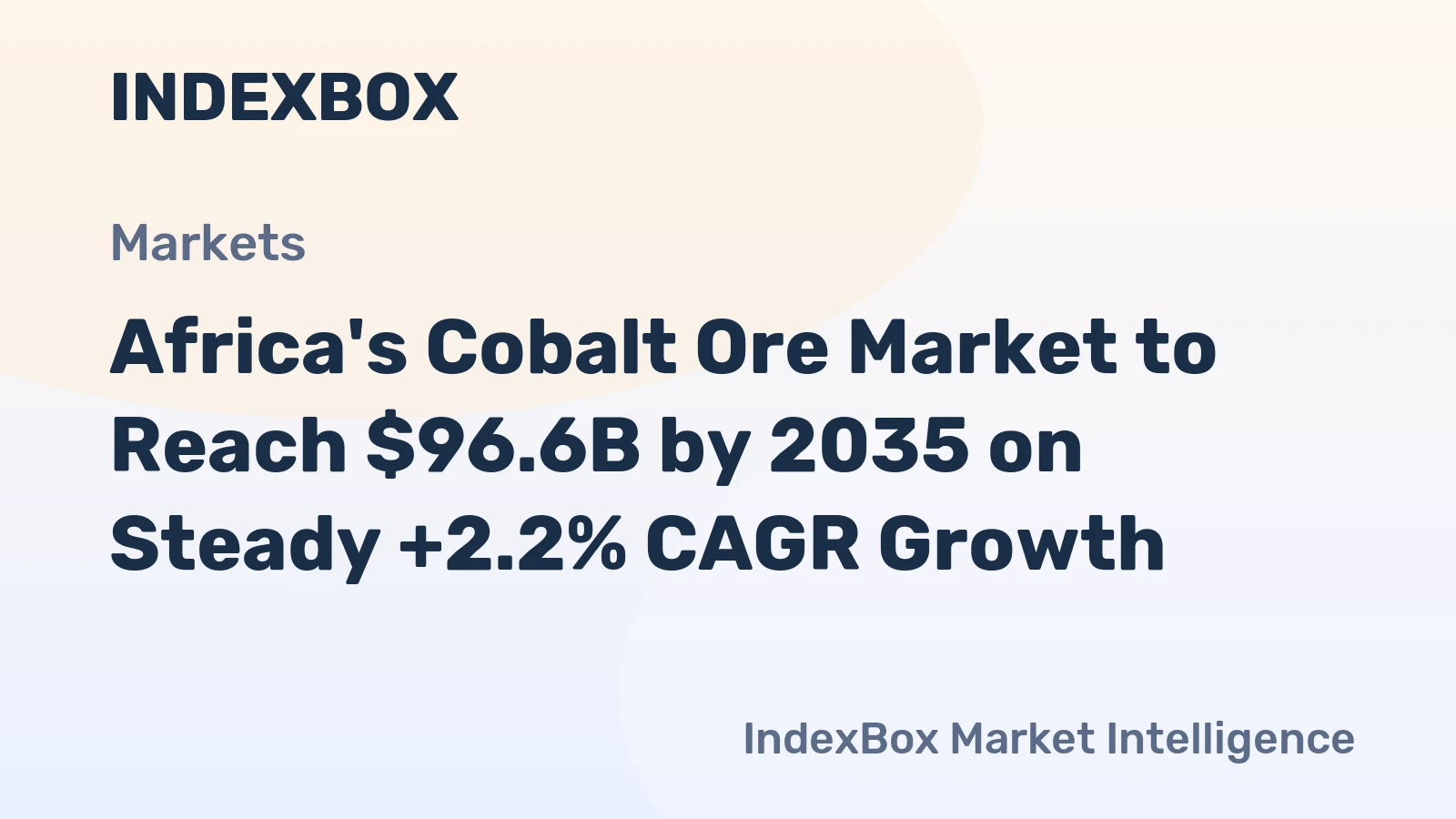 Africa's Cobalt Ore Market to Reach $96.6B by 2035 on Steady +2.2% CAGR Growth