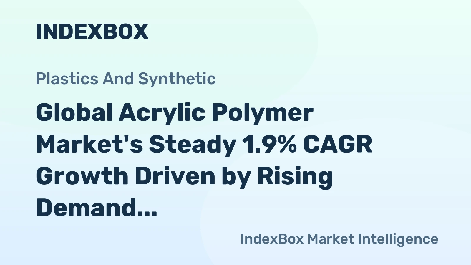 Global Acrylic Polymer Market's Steady 1.9% CAGR Growth Driven by Rising Demand