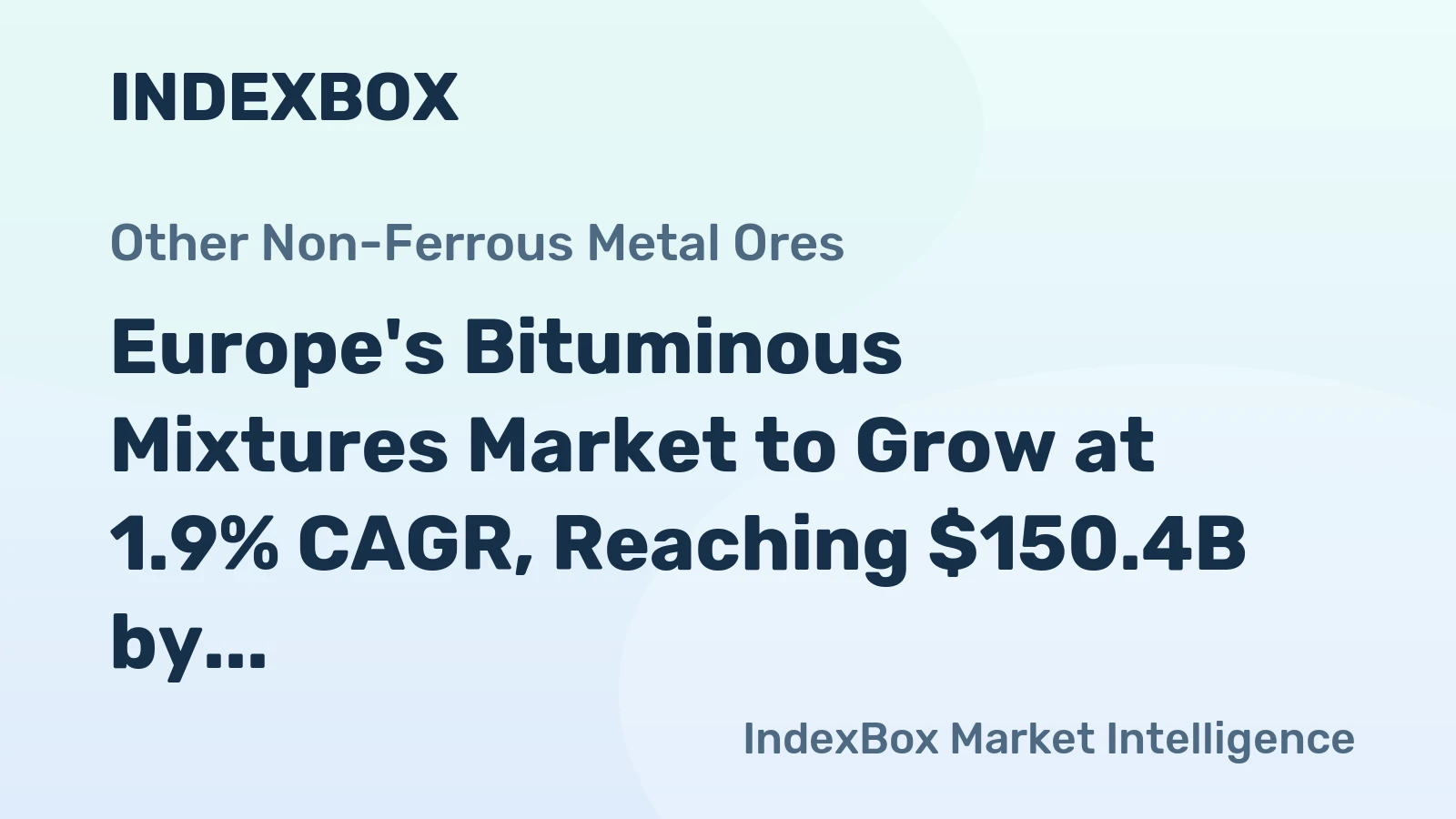 Europe's Bituminous Mixtures Market to Grow at 1.9% CAGR, Reaching $150.4B by 2035
