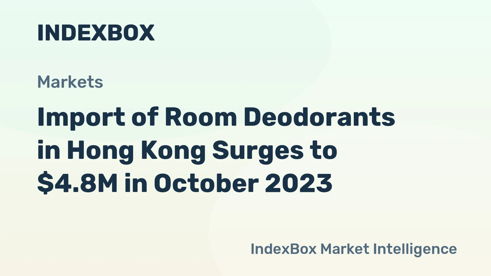 Import of Room Deodorants in Hong Kong Surges to $4.8M in October 2023