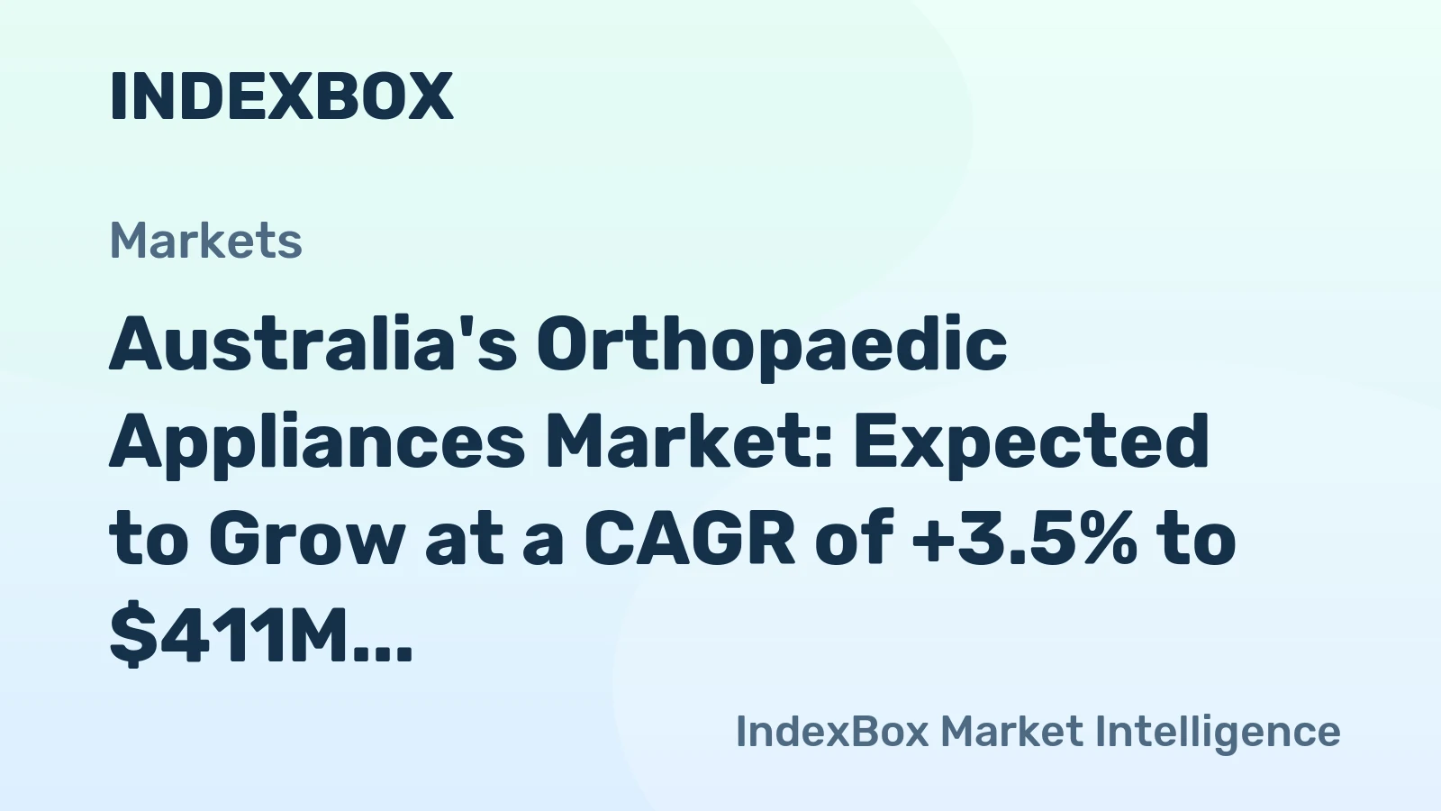 Australia's Orthopaedic Appliances Market: Expected to Grow at a CAGR of +3.5% to $411M by 2035