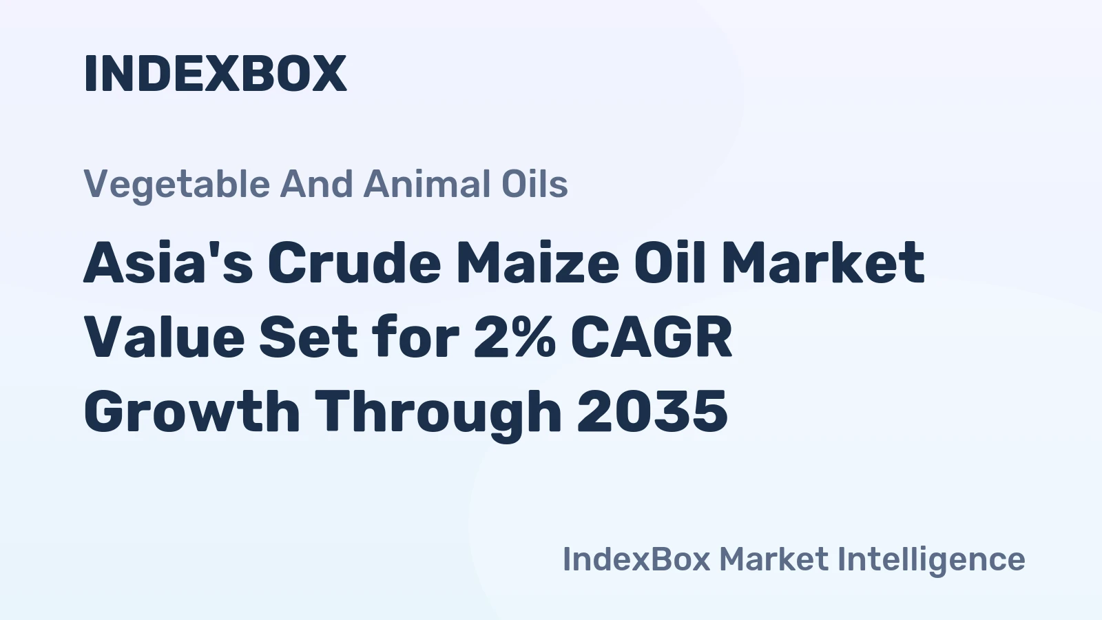 Asia's Crude Maize Oil Market Value Set for 2% CAGR Growth Through 2035