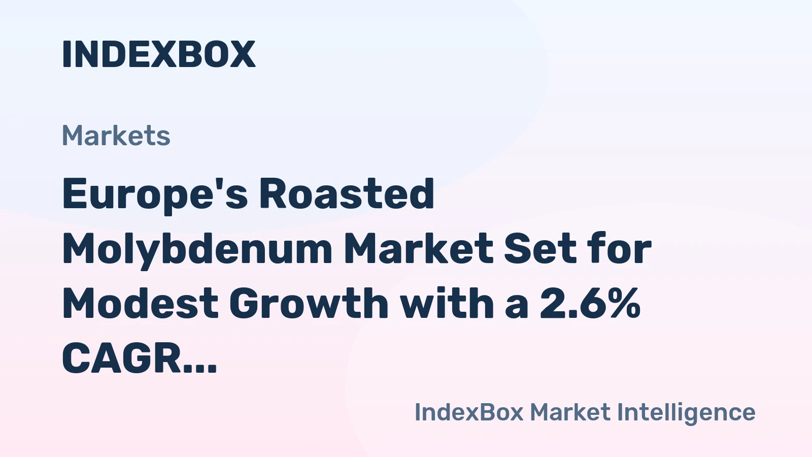 Europe's Roasted Molybdenum Market Set for Modest Growth with a 2.6% CAGR in Value