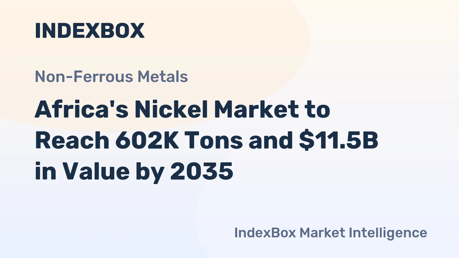 Africa's Nickel Market to Reach 602K Tons and $11.5B in Value by 2035