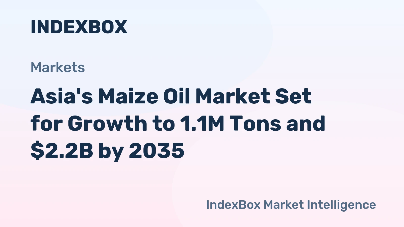 Asia's Maize Oil Market Set for Growth to 1.1M Tons and $2.2B by 2035