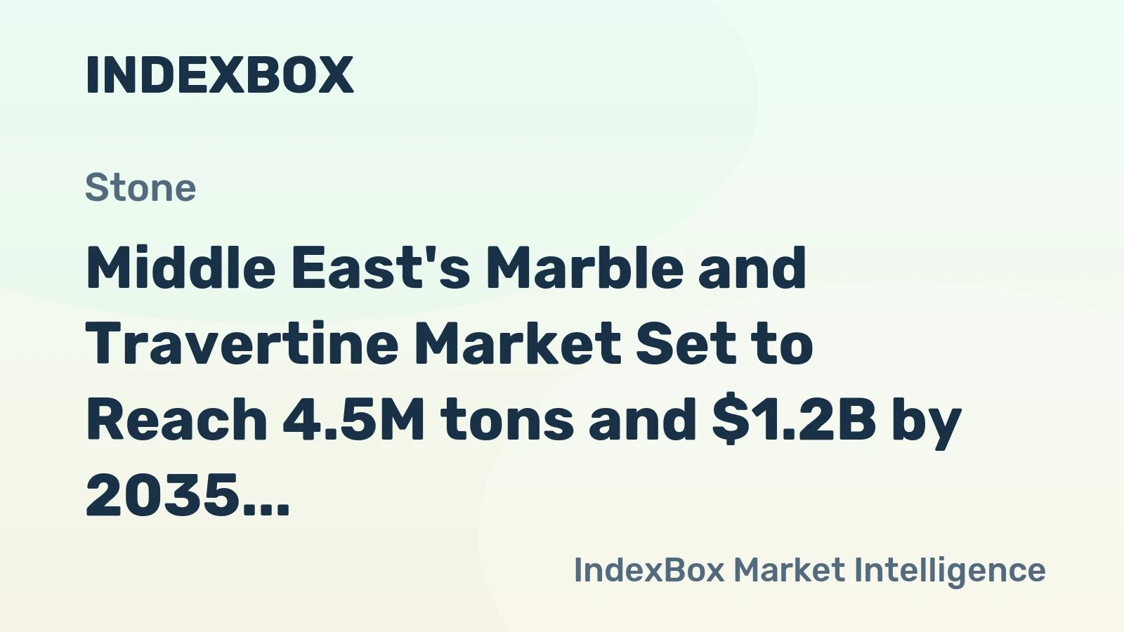 Middle East's Marble and Travertine Market Set to Reach 4.5M tons and $1.2B by 2035, Driven by Increasing Demand