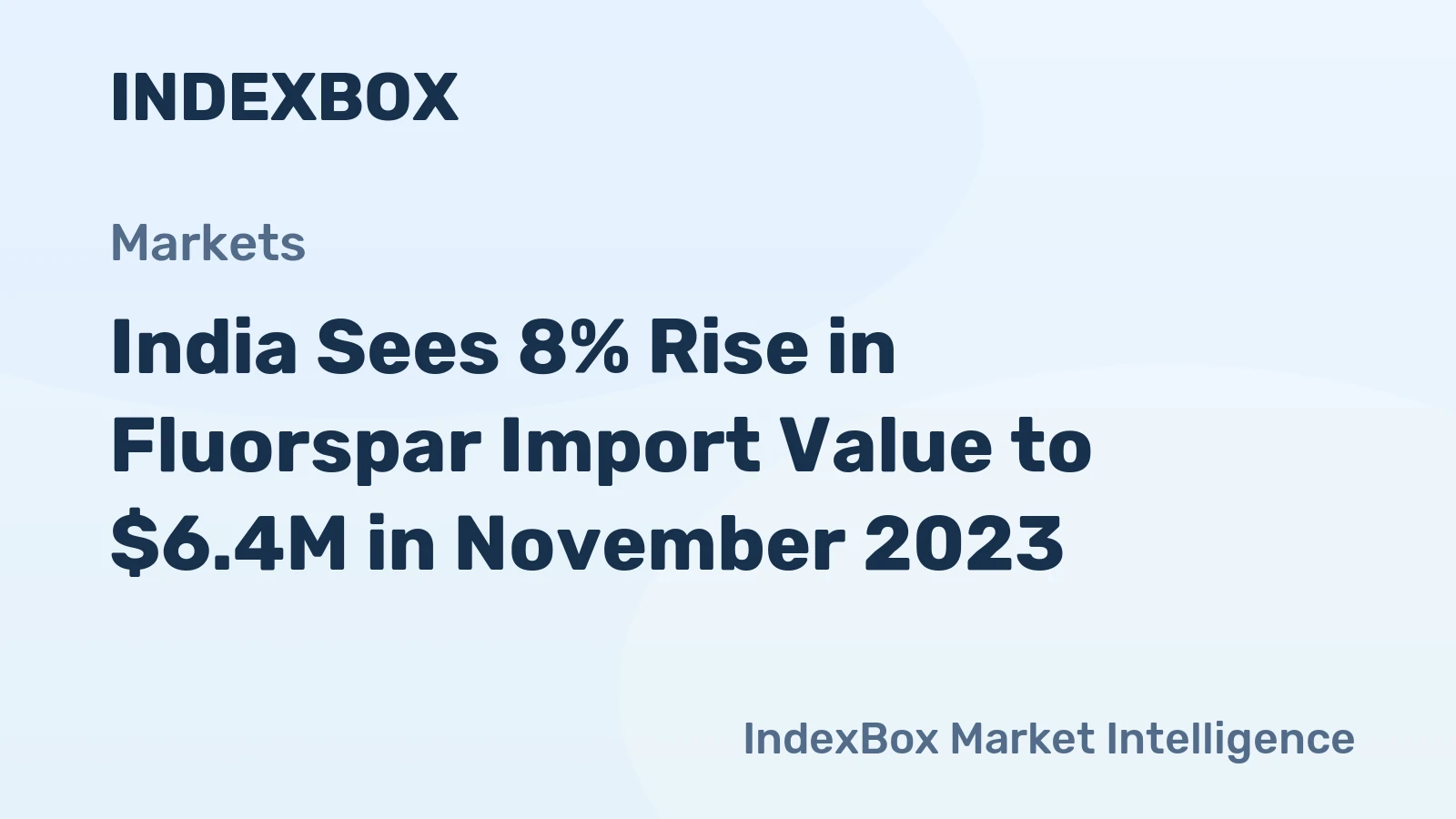 India Sees 8% Rise in Fluorspar Import Value to $6.4M in November 2023