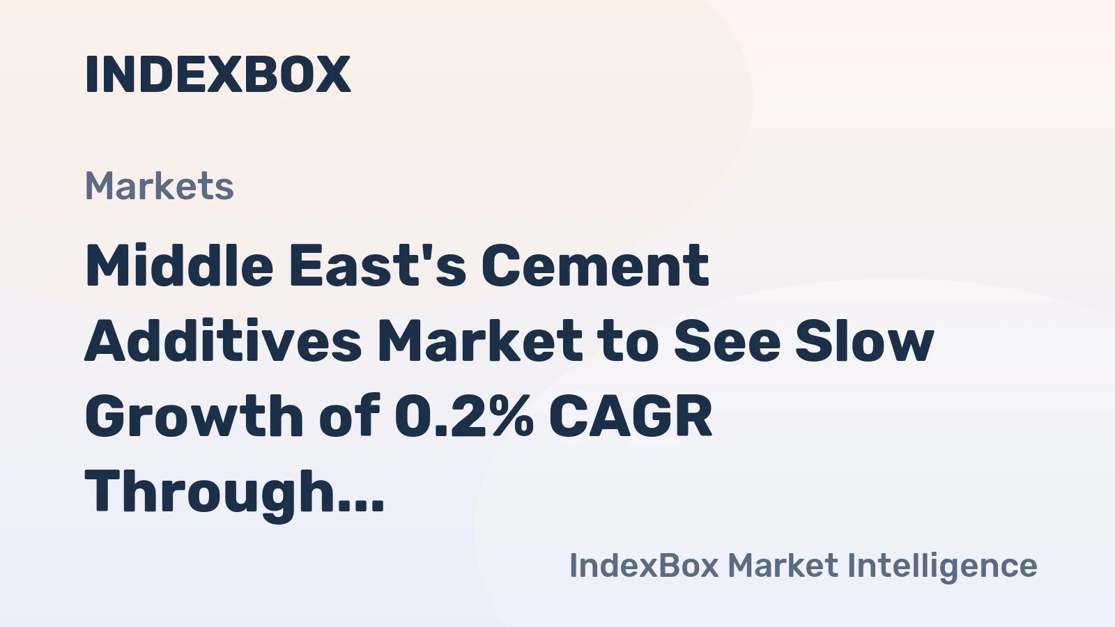 Middle East's Cement Additives Market to See Slow Growth of 0.2% CAGR Through 2035