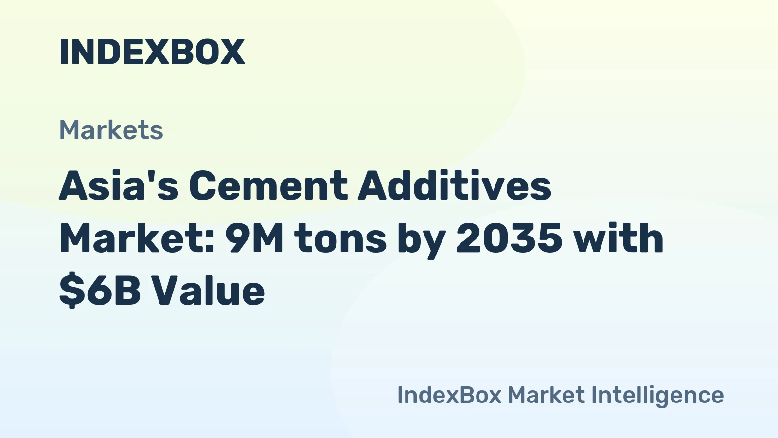 Asia's Cement Additives Market: 9M tons by 2035 with $6B Value