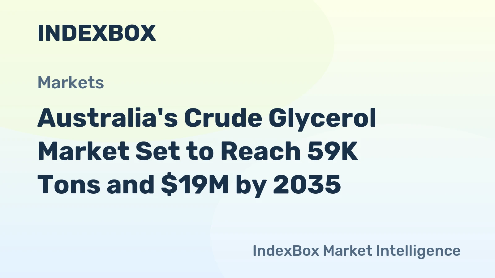 Australia's Crude Glycerol Market Set to Reach 59K Tons and $19M by 2035