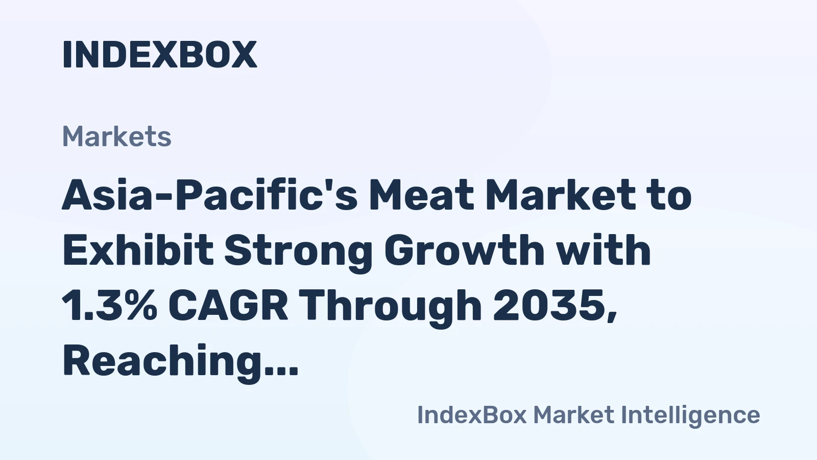 Asia-Pacific's Meat Market to Exhibit Strong Growth with 1.3% CAGR Through 2035, Reaching $544.6B in Value