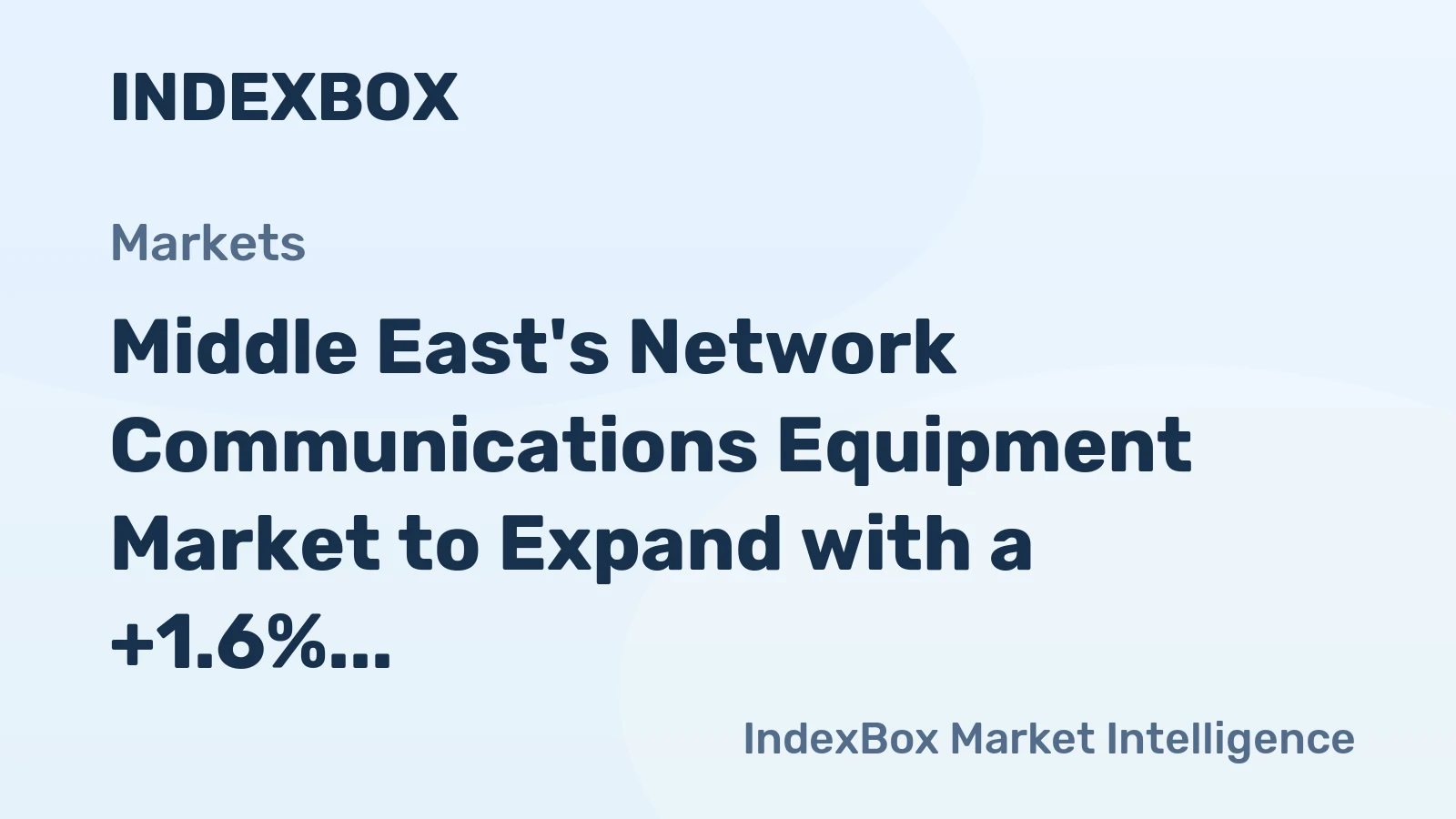 Middle East's Network Communications Equipment Market to Expand with a +1.6% CAGR by 2035