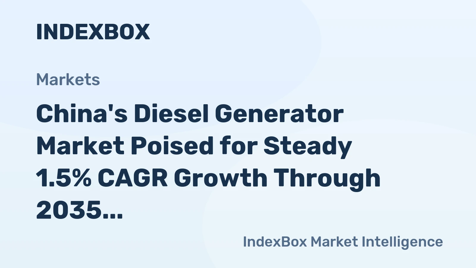 China's Diesel Generator Market Poised for Steady 1.5% CAGR Growth Through 2035