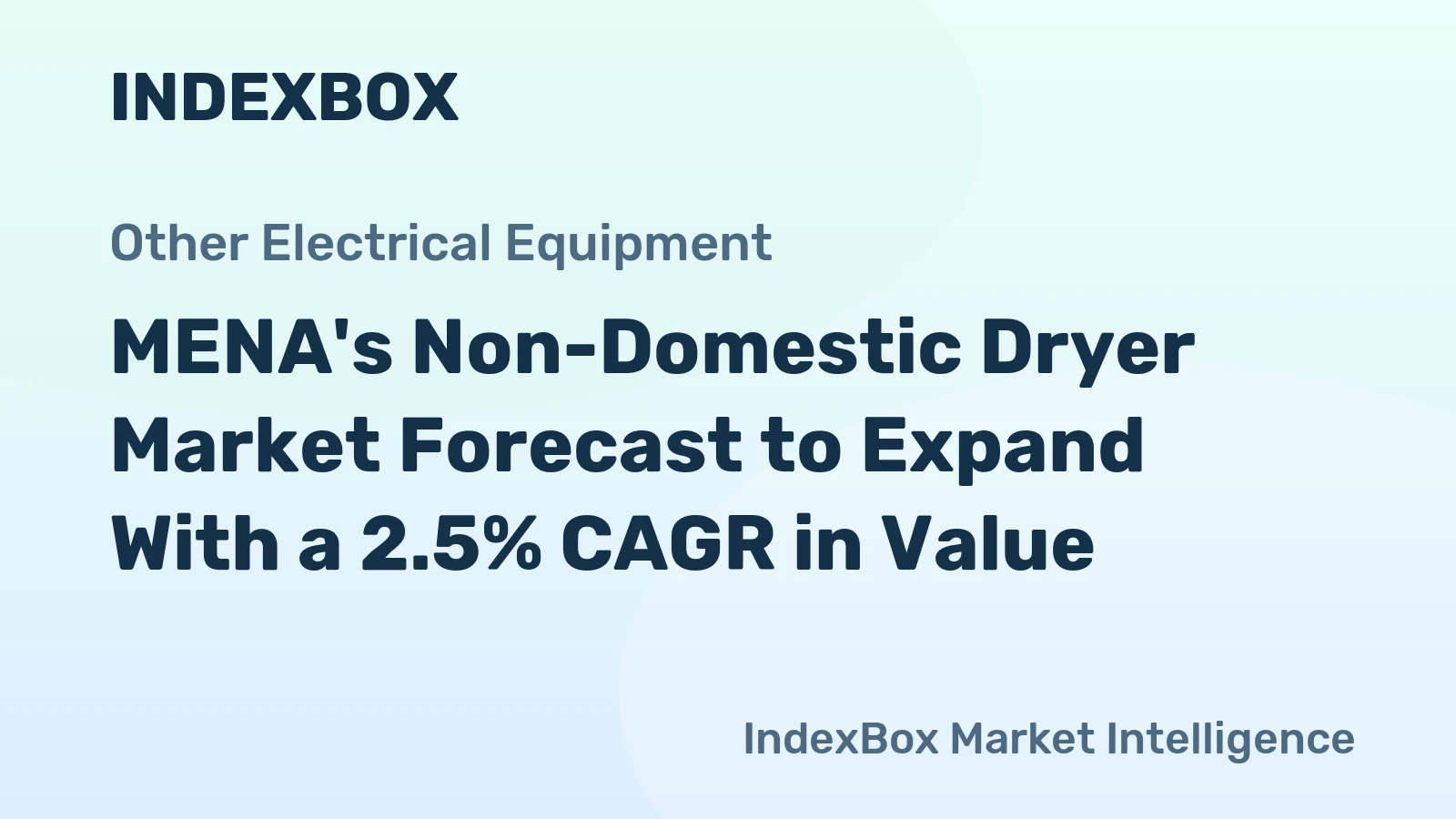 MENA's Non-Domestic Dryer Market Forecast to Expand With a 2.5% CAGR in Value