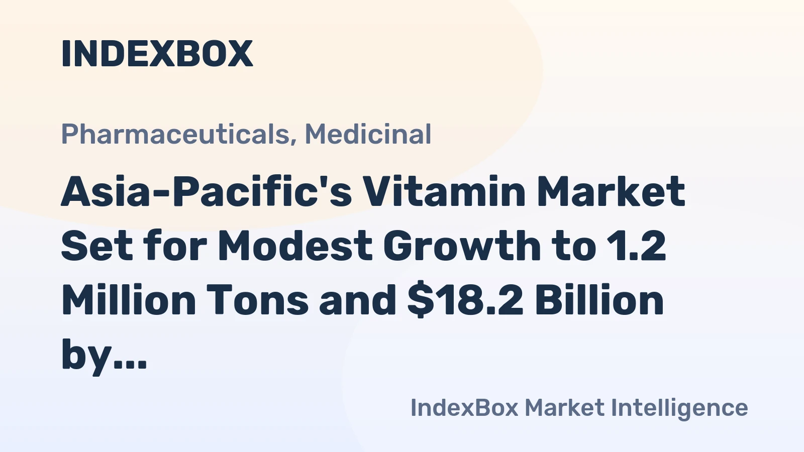 Asia-Pacific's Vitamin Market Set for Modest Growth to 1.2 Million Tons and $18.2 Billion by 2035