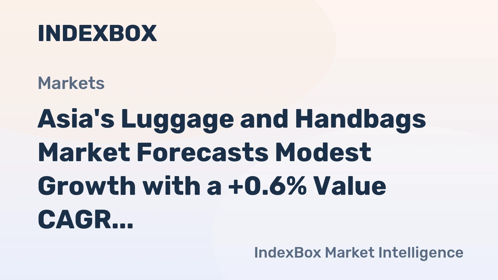 Asia's Luggage and Handbags Market Forecasts Modest Growth with a +0.6% Value CAGR
