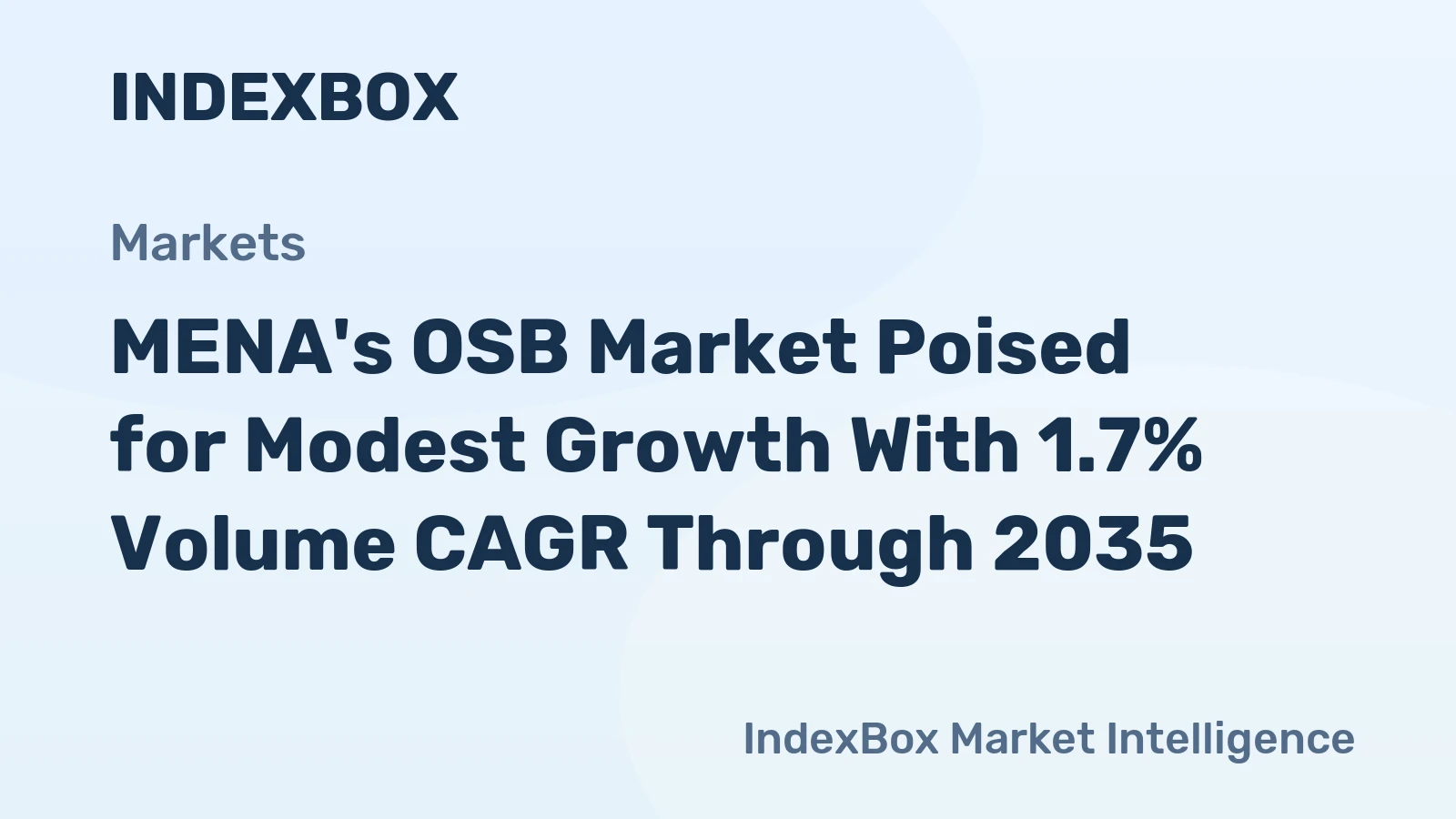 MENA's OSB Market Poised for Modest Growth With 1.7% Volume CAGR Through 2035