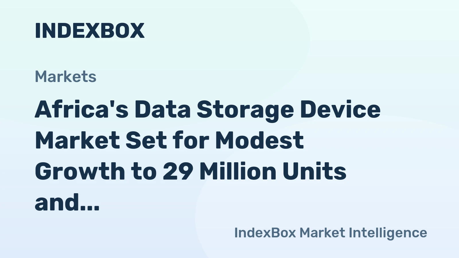 Africa's Data Storage Device Market Set for Modest Growth to 29 Million Units and $2.8 Billion by 2035