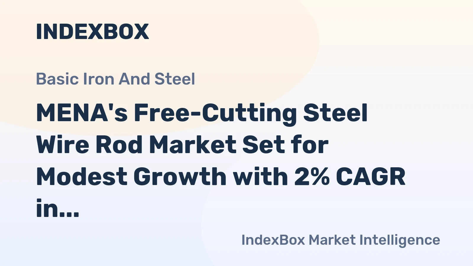 MENA's Free-Cutting Steel Wire Rod Market Set for Modest Growth with 2% CAGR in Value