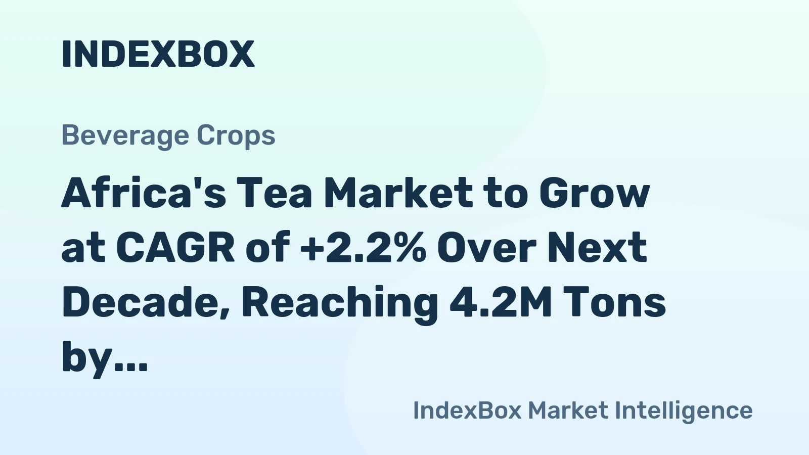 Africa's Tea Market to Grow at CAGR of +2.2% Over Next Decade, Reaching 4.2M Tons by 2035