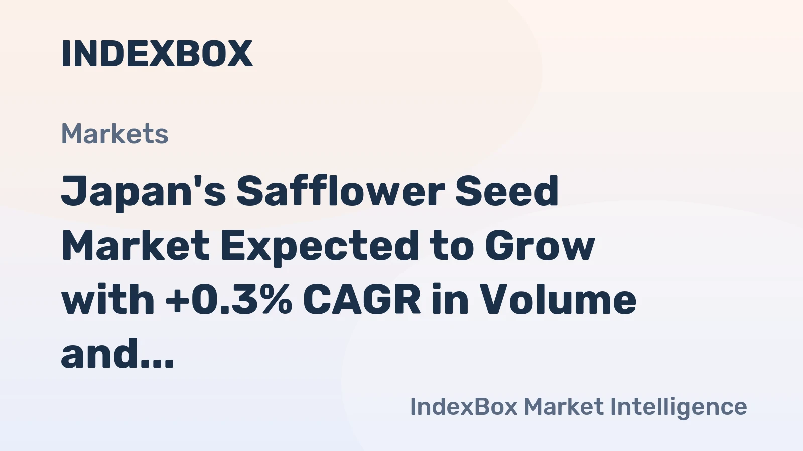 Japan's Safflower Seed Market Expected to Grow with +0.3% CAGR in Volume and +0.8% CAGR in Value by 2035